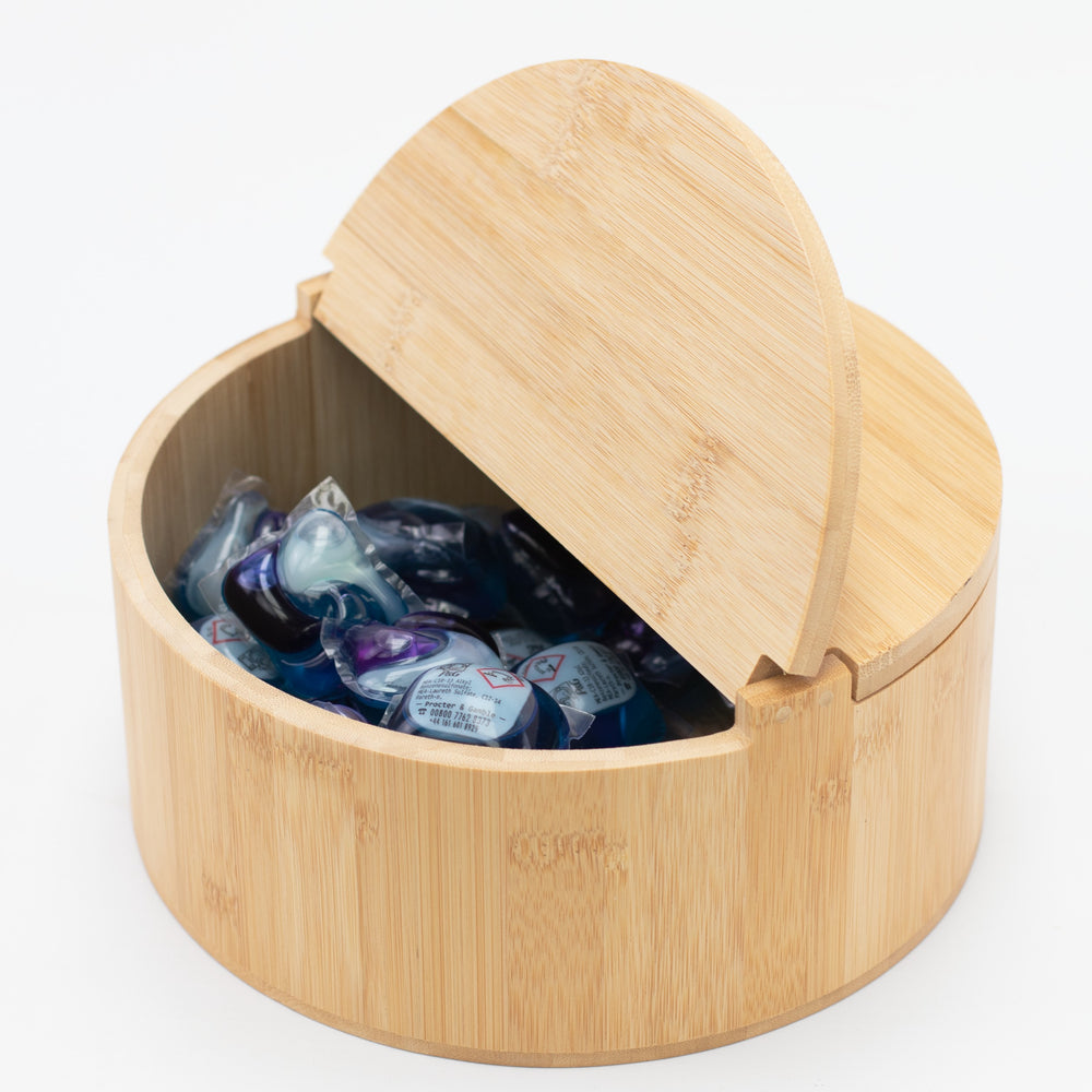 Large Bamboo Round Storage Container | Little Crafts London