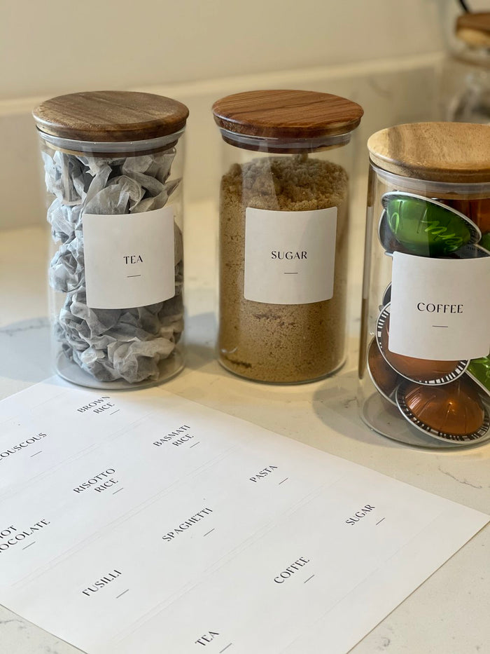 Create your own labels! Classic Personalised White Pantry Labels 6 CM