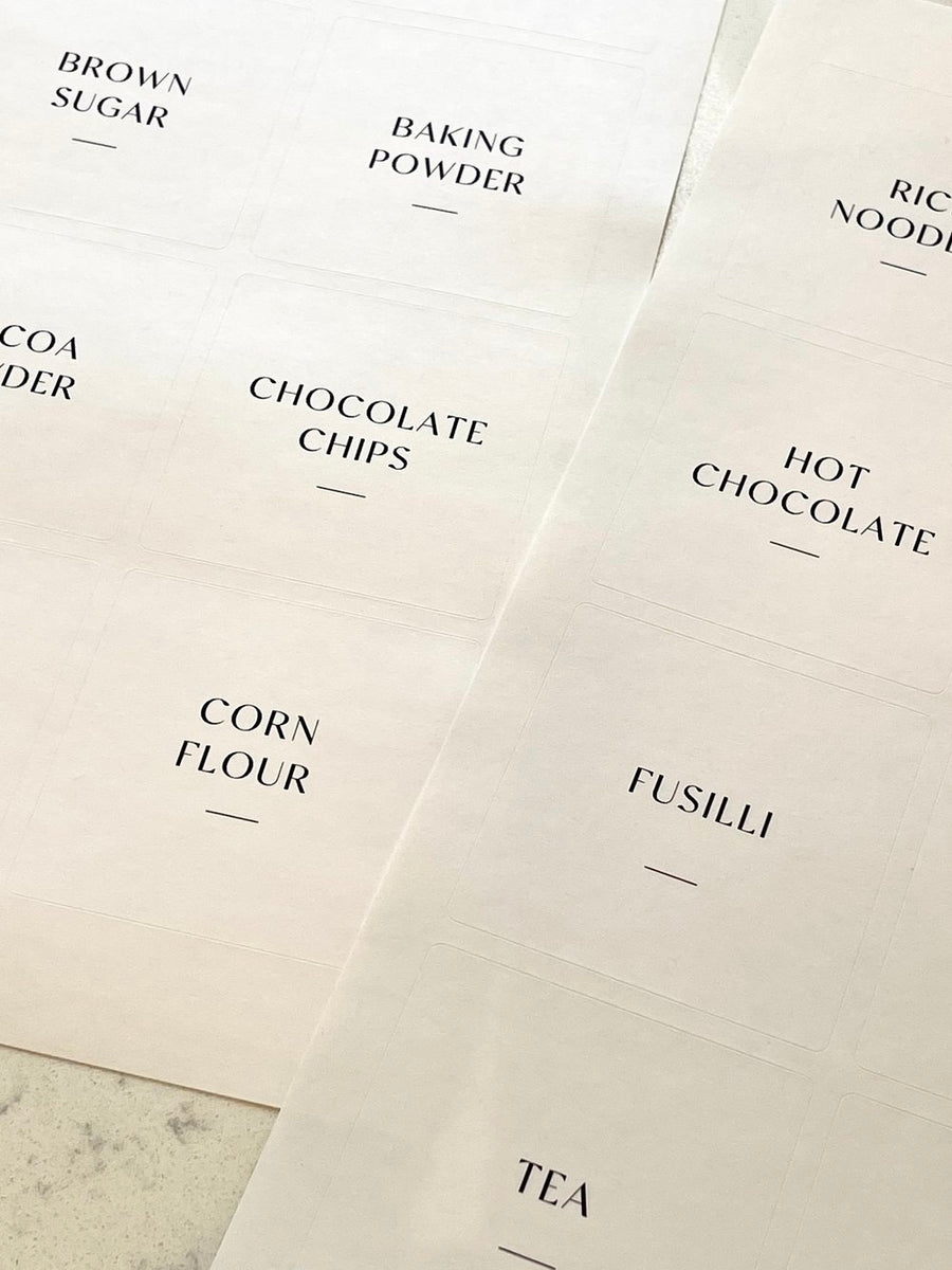 Create your own labels! Classic Personalised White Pantry Labels 6 CM