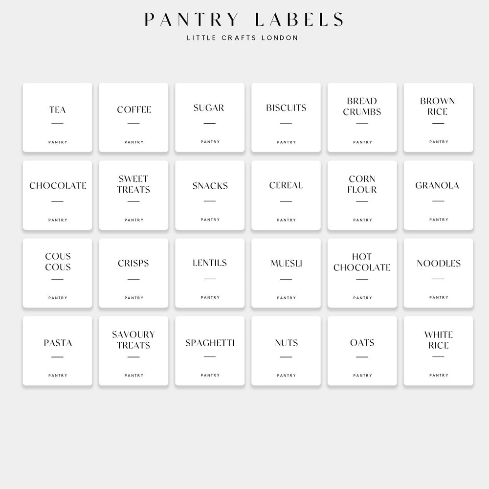 White Waterproof Pantry Labels 6 CM x 6 CM (24 Labels)