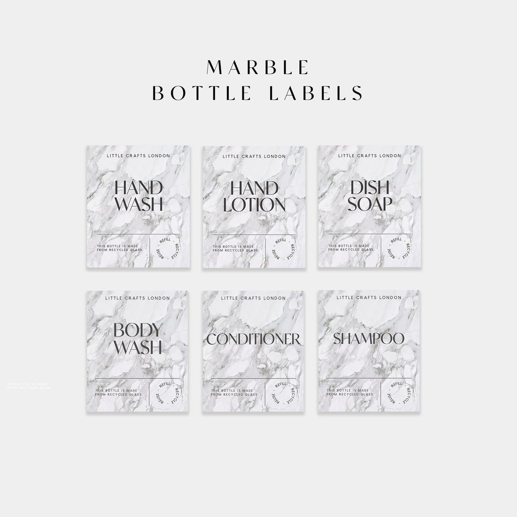 Individual Labels Marble Bottle Labels | Little Crafts London