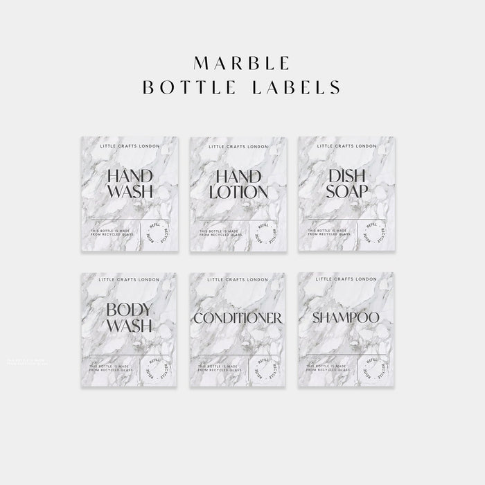 Individual Labels Marble Bottle Labels | Little Crafts London